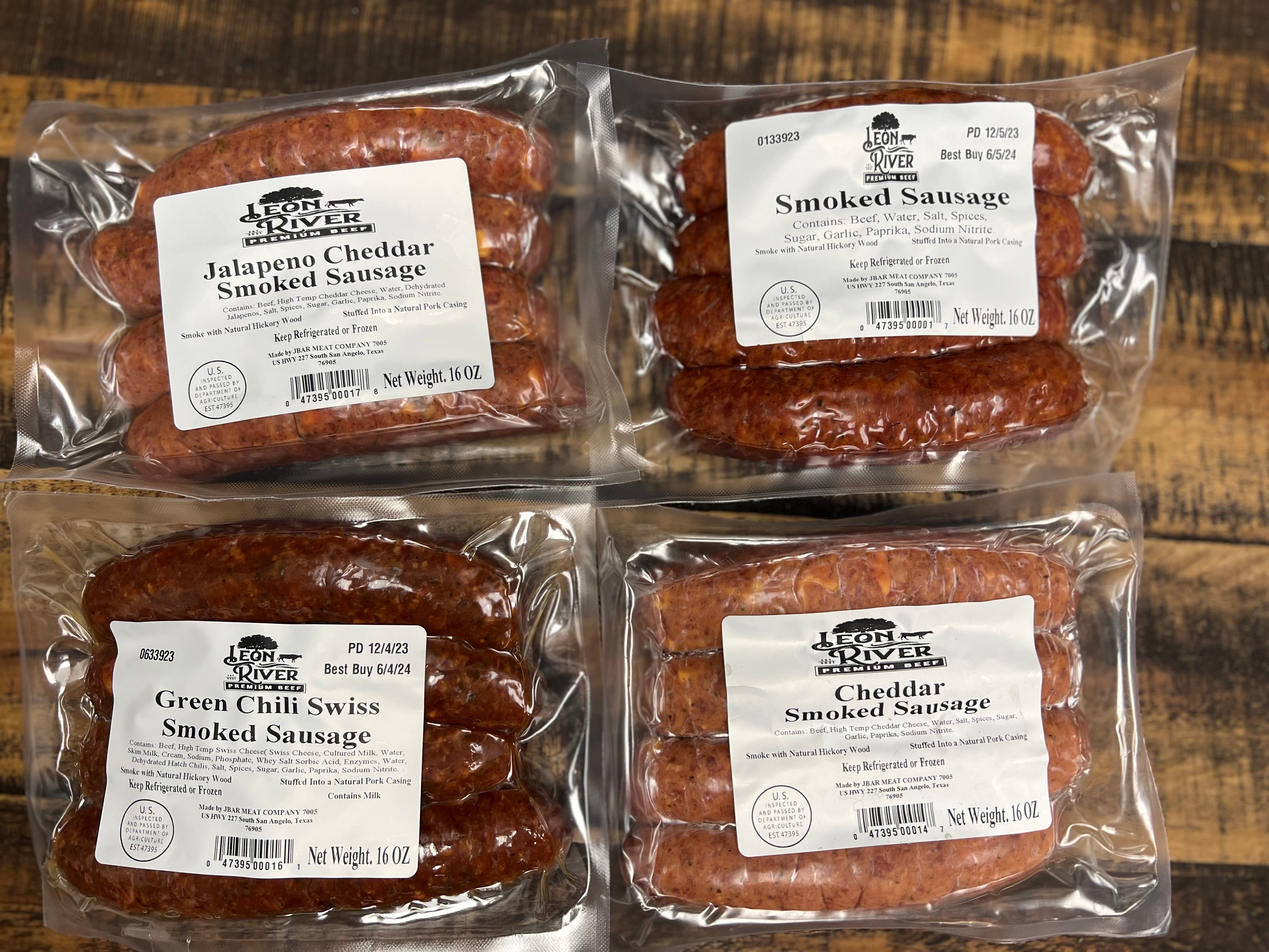 BEEF SMOKED SAUSAGE- LRPB - Leon River Premium Beef